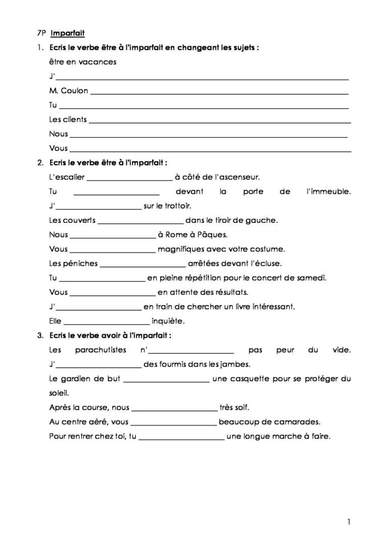 Dossiers d’exercices de conjugaison – Hepicerie
